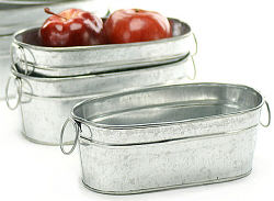 Small Galvanized Oval Wash Tub - Bucket Outlet